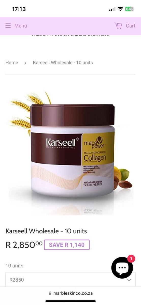 Karseell Maca Essence Collagen (500ml) and BNC Argan Collagen Treatmen ...